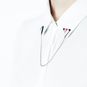 Triangle Collar Pins, Unique Accessory, Collar Chain, Shirt Brooches - Etsy