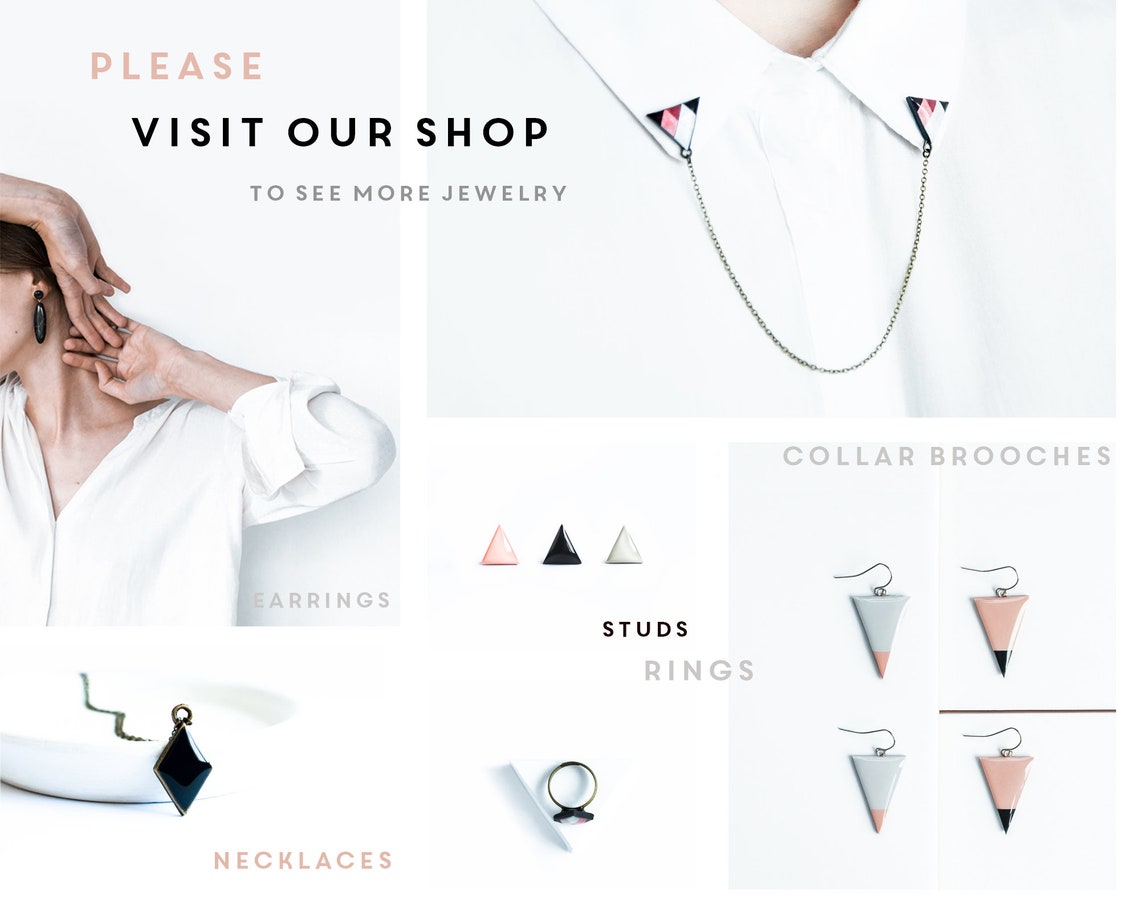Triangle Collar Pins Unique Accessory Collar Chain Shirt - Etsy
