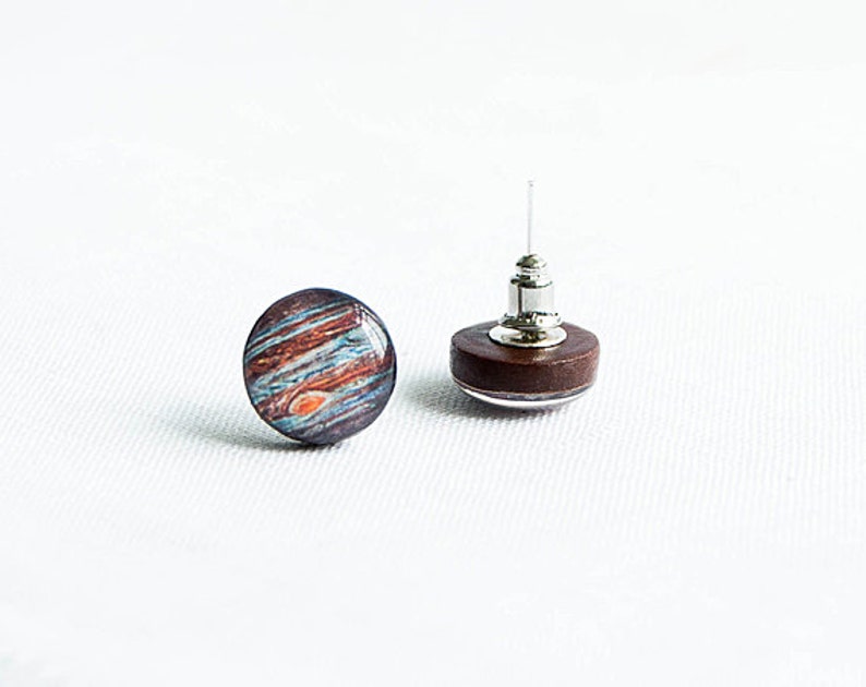 Jupiter earrings studs astronomy jewelry space stud earrings | Etsy