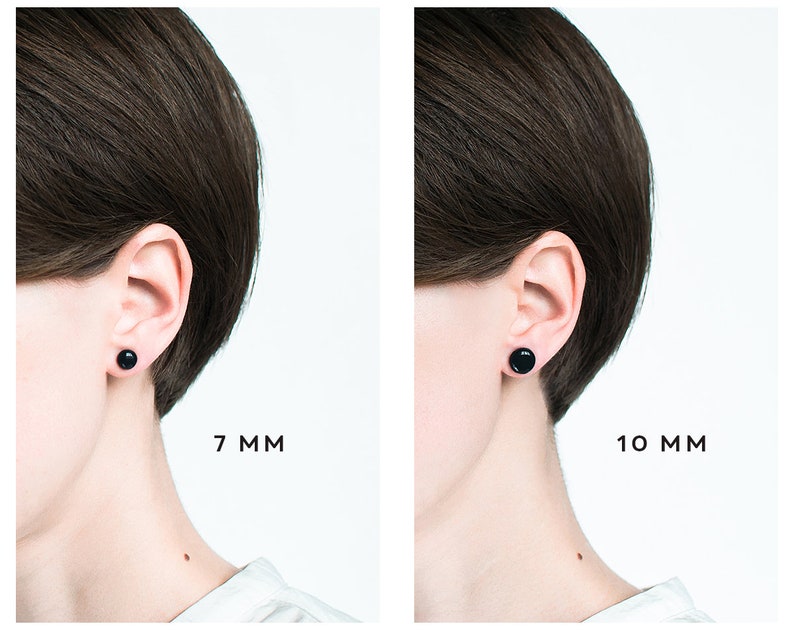 Gray Stud Earrings Surgical Steel Grey Earrings Studs Jewelry Handmade ...