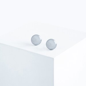 Gray Stud Earrings Surgical Steel Grey Earrings Studs Jewelry Handmade ...