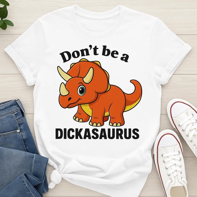 Funny Dickasaurus Triceratops SVG PNG – Sarcastic Dinosaur Digital ...