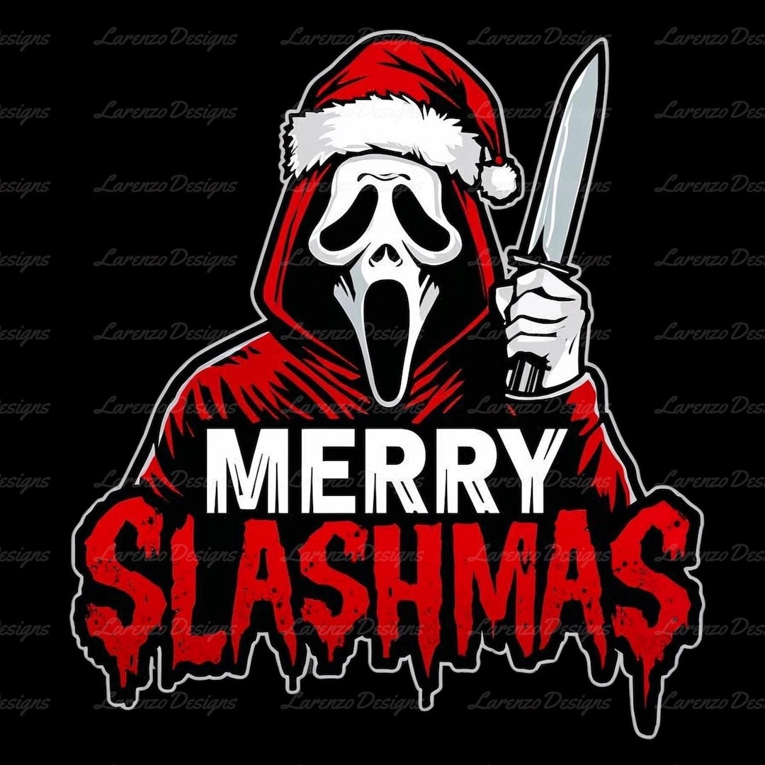 Merry Slashmas SVG PNG | Scream Christmas Ghost Face Design | - Etsy