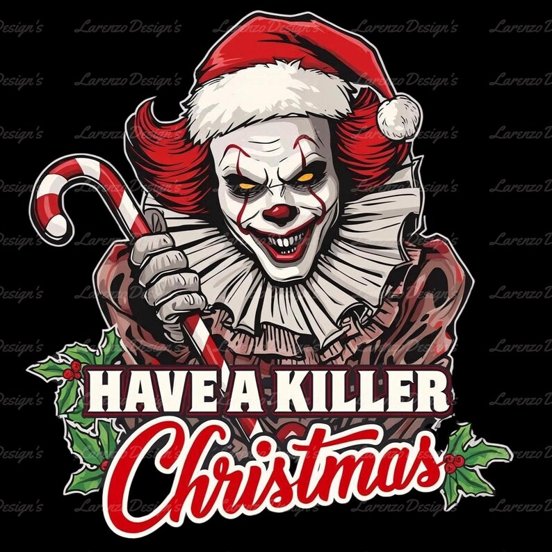 Creepy Christmas Clown SVG PNG | Horror Xmas Shirt Design | Killer ...