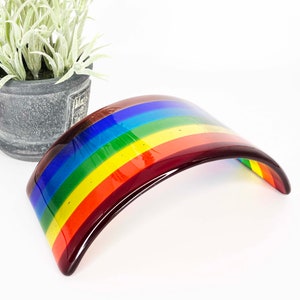 Fused Glass Rainbow Bridge, Handmade Glass Rainbow Arch, Pet Memorial ...