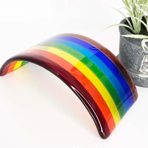 Fused Glass Rainbow Bridge, Handmade Glass Rainbow Arch, Pet Memorial ...
