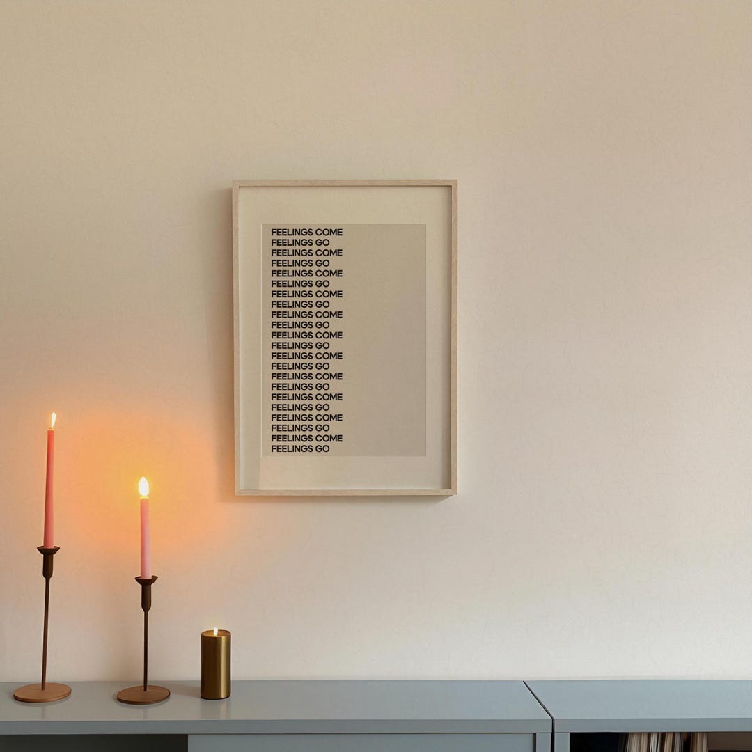 Feelings Come Feelings Go Print, Mid-century Modern, Minimalist Poster ...