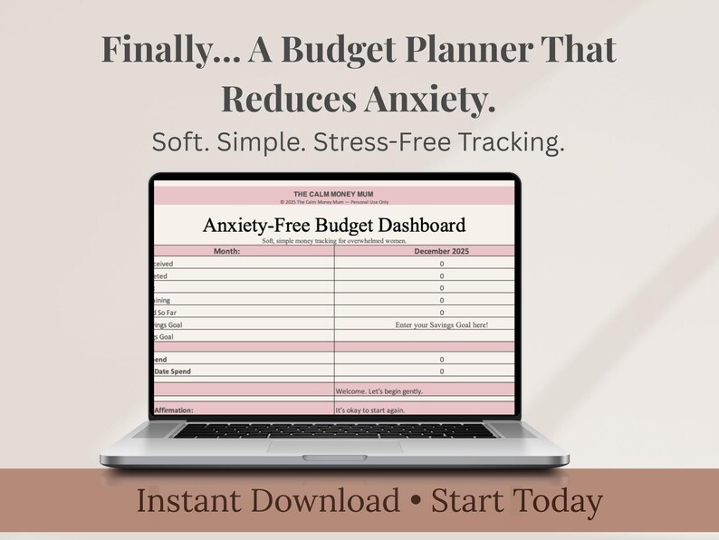 Anxiety-free Budget Dashboard Excel | Automated Expense Tracker ...