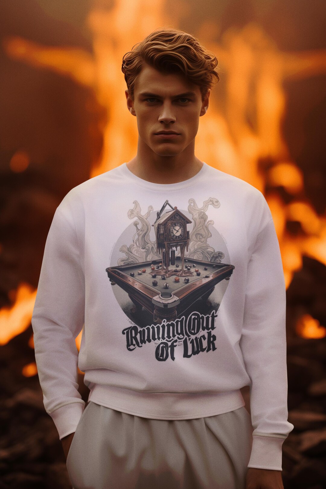 Running Out of Luck — Surreal Pool Table Long Sleeve Streetwear - Etsy