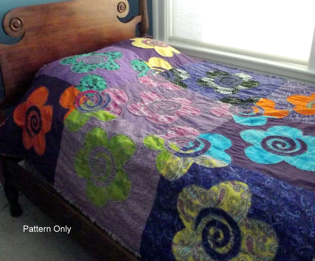 Hippie Flower Quilt Pattern - Etsy