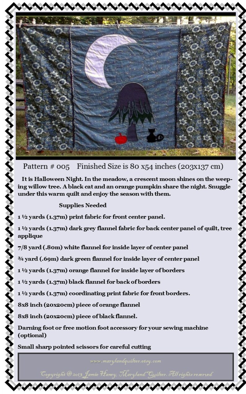 Moonlight on the Weeping Willow Tree Quilt Pattern - Etsy