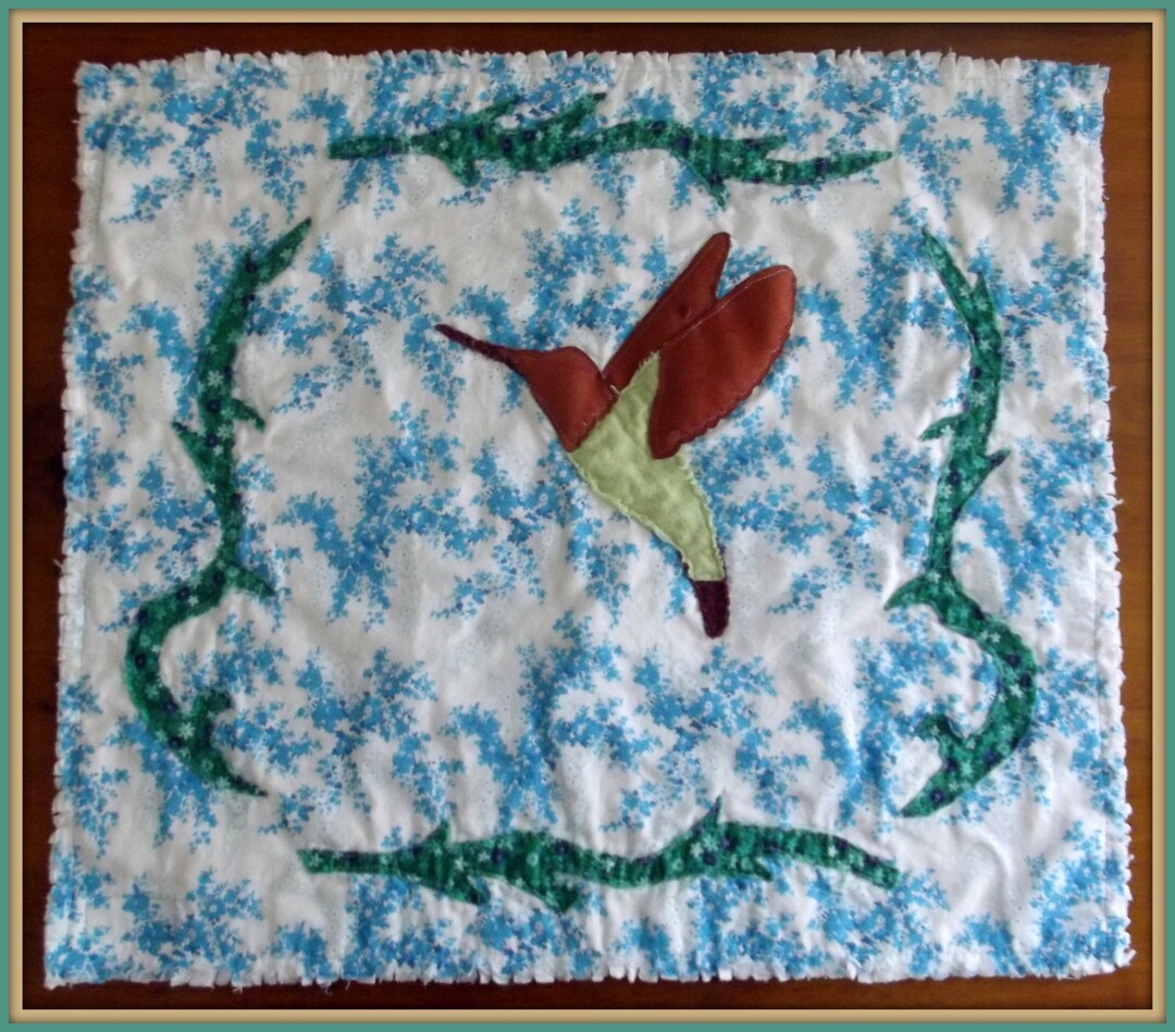 Applique Mini Quilt Pattern, "hummingbird" - Etsy