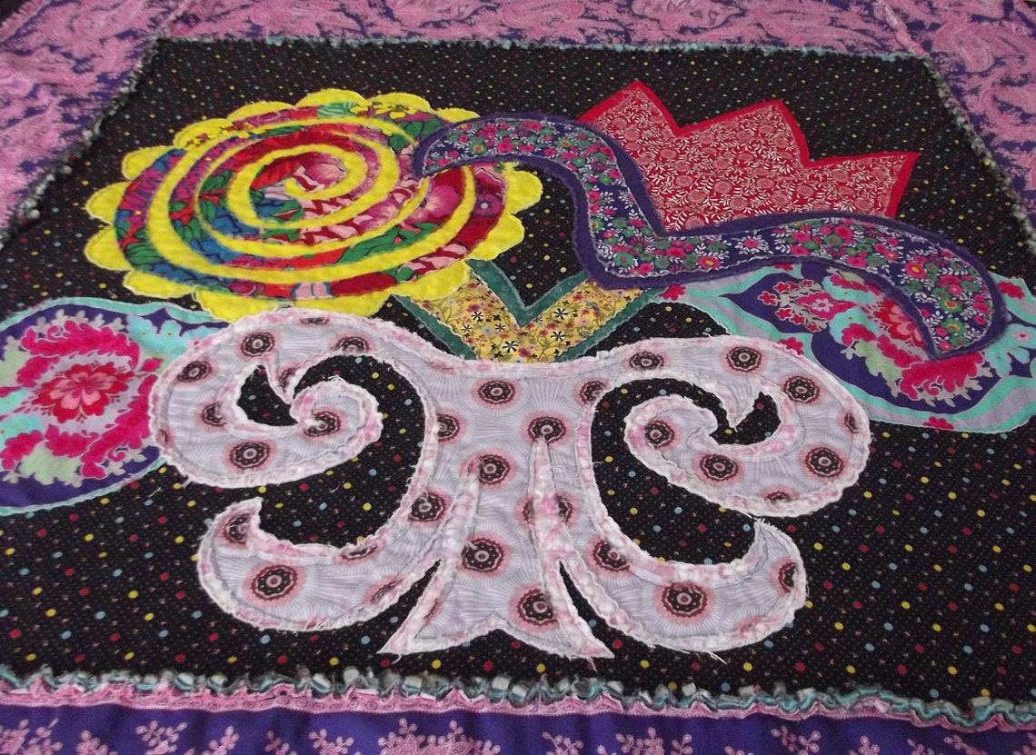 Modern Quilt Pattern lush Flowers - Etsy