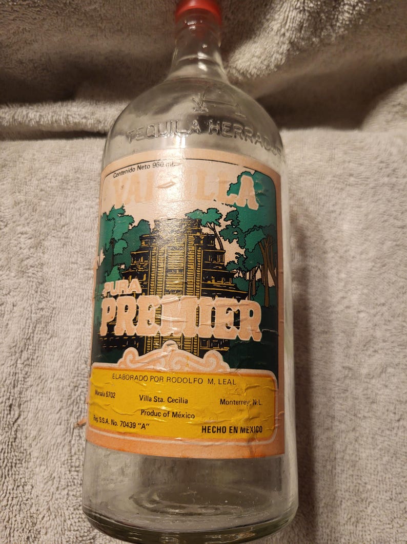 Vintage Pura Premier Tequila Bottle - Etsy