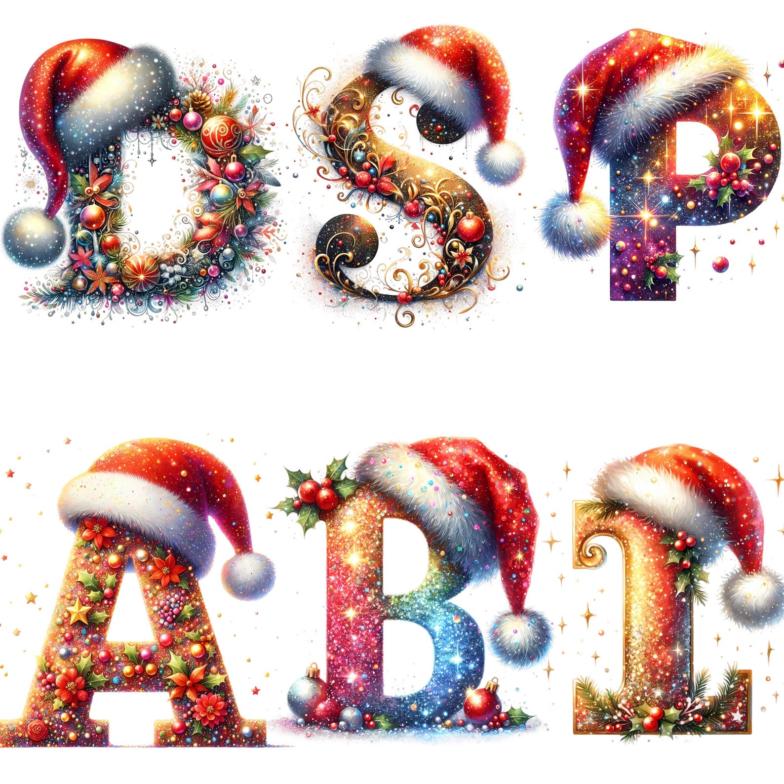 Christmas Alphabet 27 Pngs, Digital Clipart, Sublimation File, Digital ...