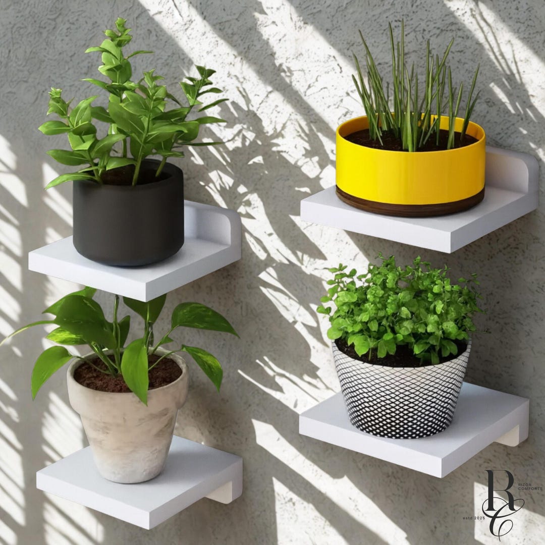 Rustic Floating Wood Ledge – Mini Handmade Wall Shelf for Plants ...