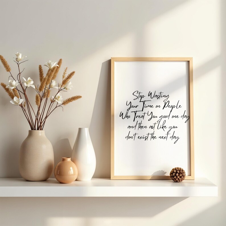 Stop Wasting Your Time Quote Print | Minimalist Wall Art| Motivational ...