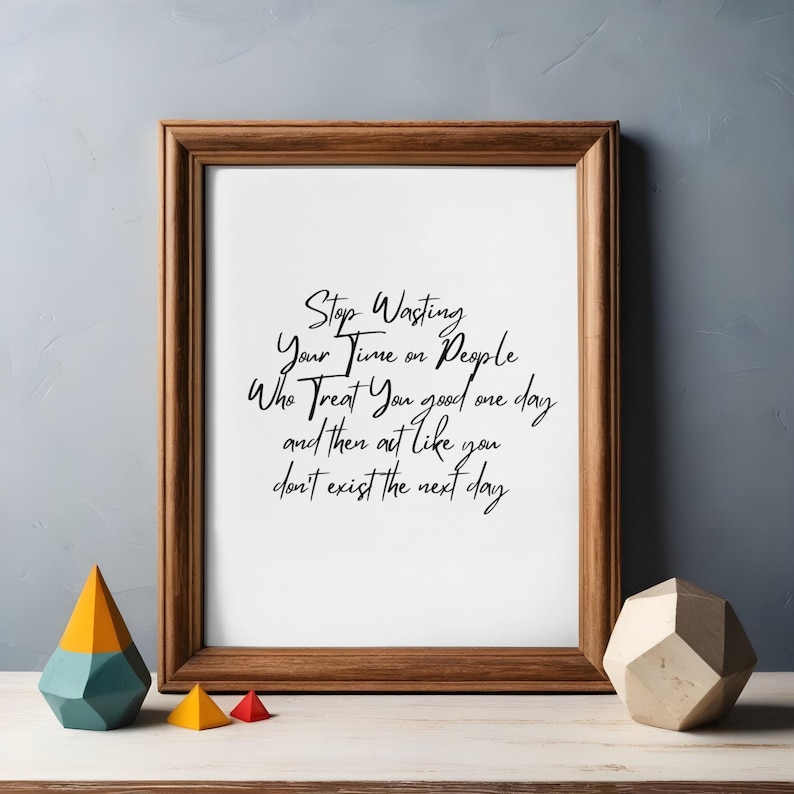 Stop Wasting Your Time Quote Print | Minimalist Wall Art| Motivational ...