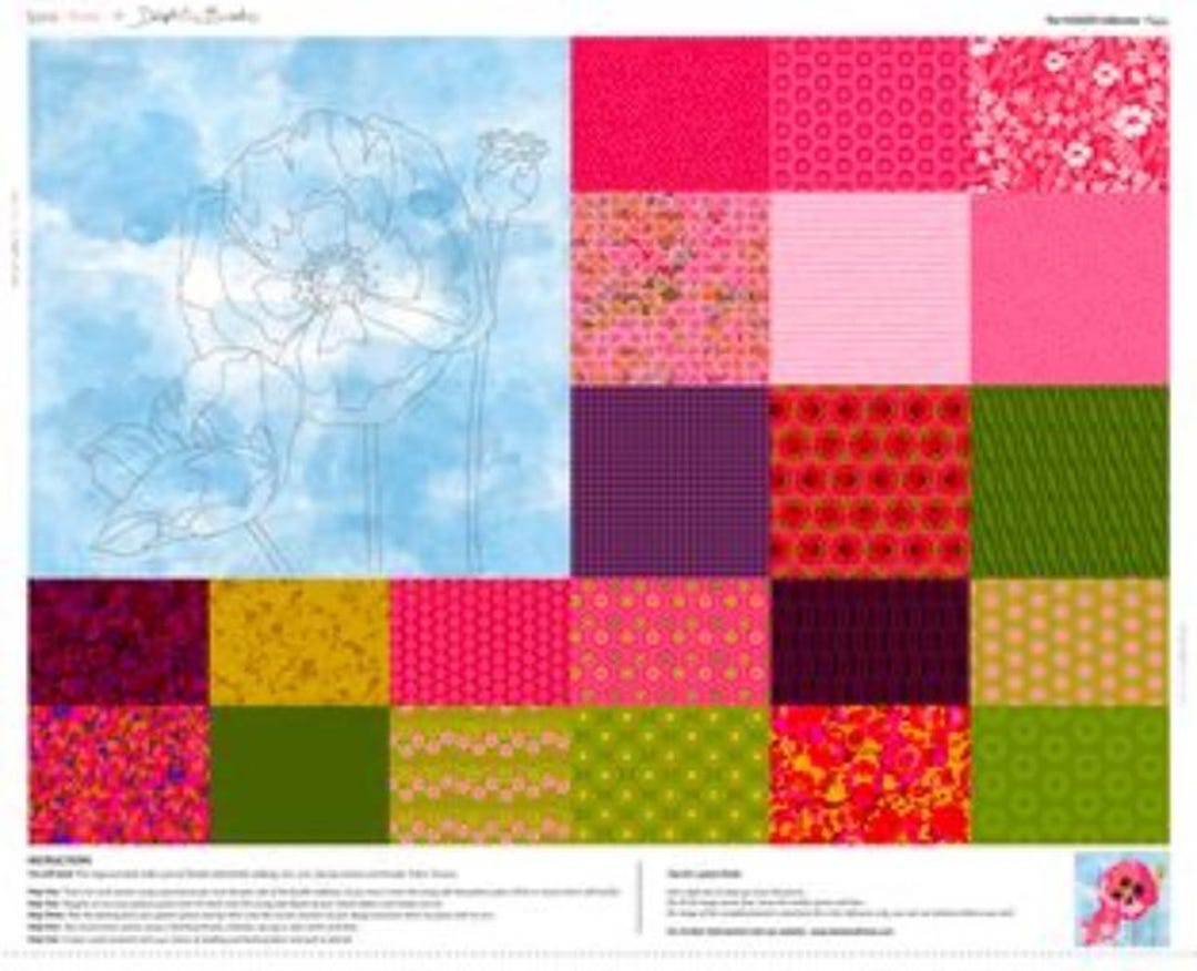 Poppy Natural Panel Lewis and Irene + Delphine Brooks 100% Cotton ...