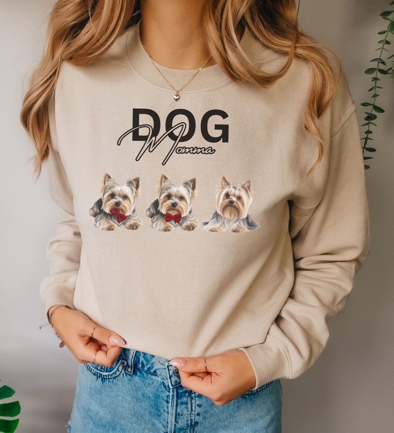 3 Yorkies Sweatshirt-cute & Stylish Dog Lover Gift, Custom Yorkie Dog ...
