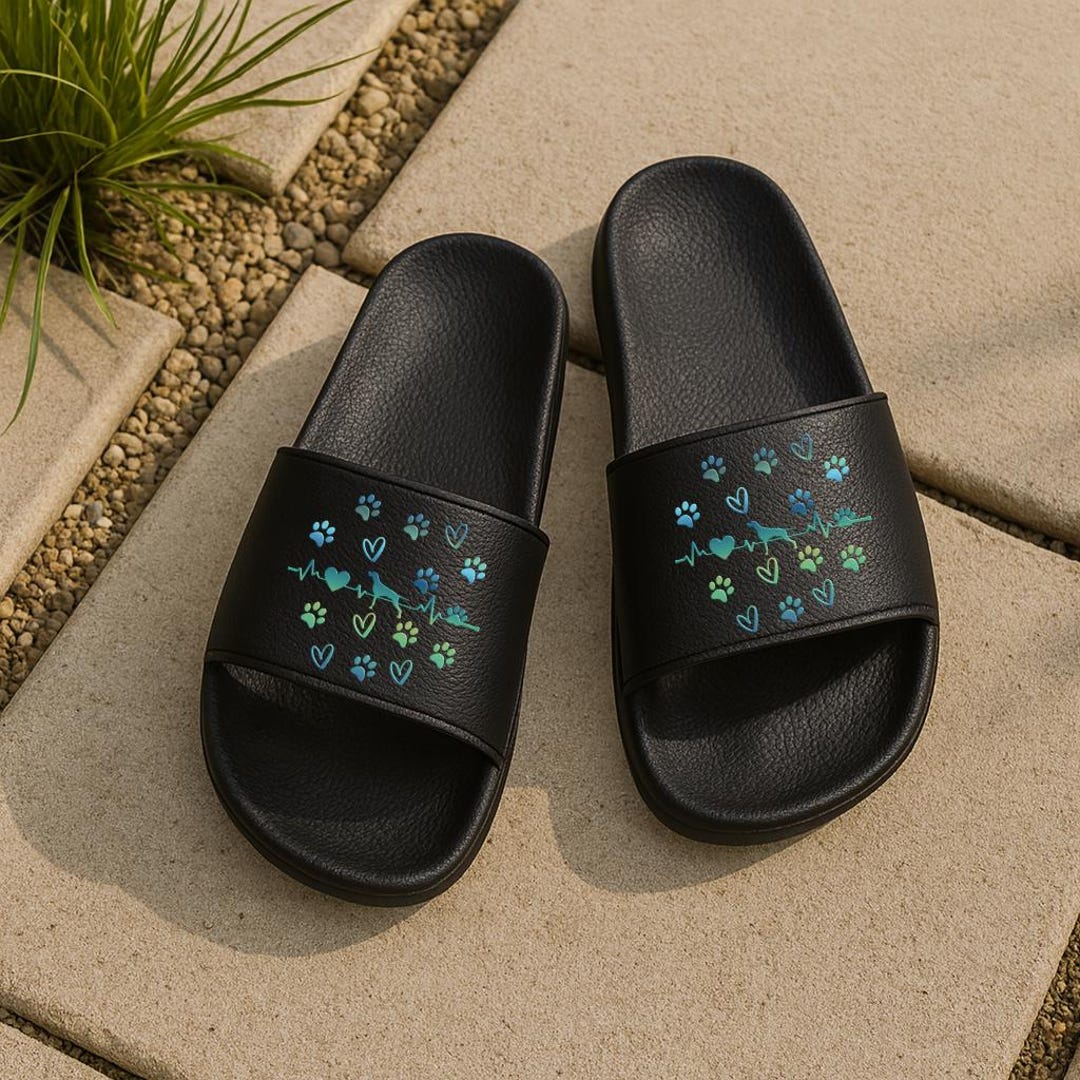 Custom Dog and Cat Breed Slides, Personalized Pet Lover Sandals, Paw ...