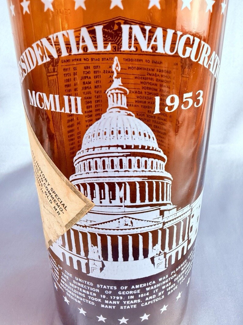 1953 Presidential INAUGURATION BOTTLE EISENHOWER Old Mr. Boston ...