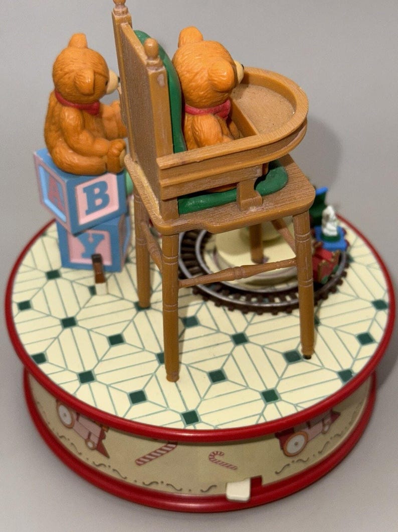Vtg 1992 Schmid Animated Music Box Christmas Bear & Train Adrian ...