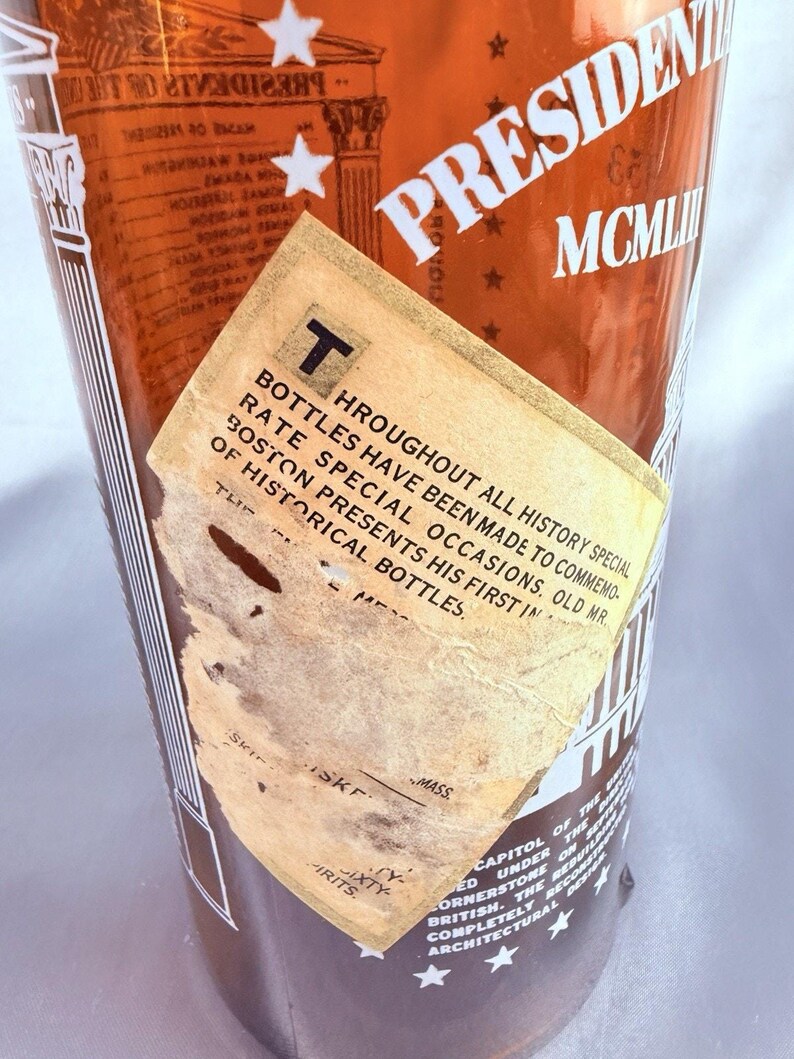 1953 Presidential INAUGURATION BOTTLE EISENHOWER Old Mr. Boston ...