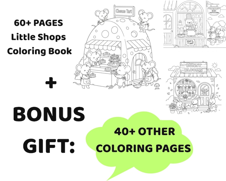 Little Shops: 60+ Super Cute Coloring Pages | Charming Shops With ...