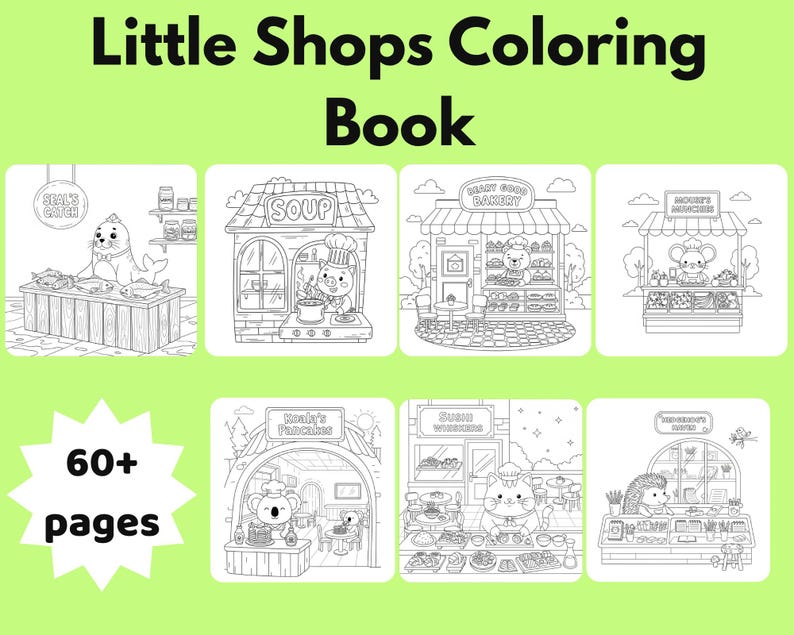 Little Shops: 60+ Super Cute Coloring Pages | Charming Shops With ...