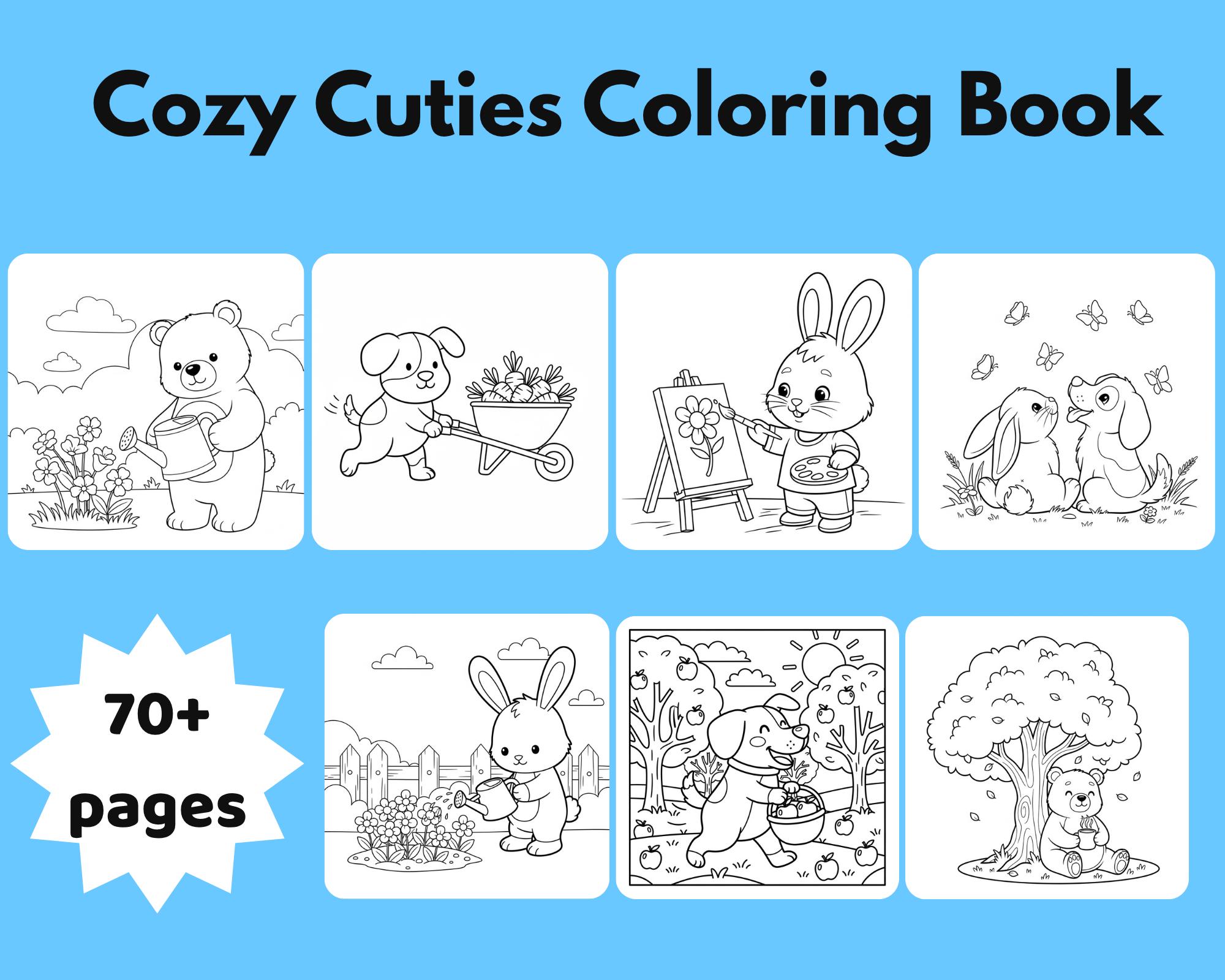 Cozy Cuties: Coloring Book for Coloring, 70+ Coloring Pages | Adorable ...
