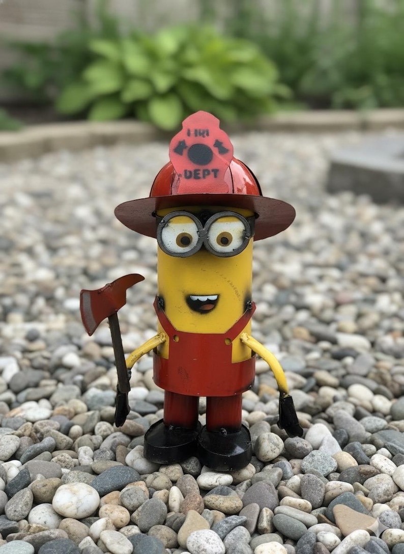 Metal Western Cowboy Minion | Garden Patio Decor | Southwestern Yard ...