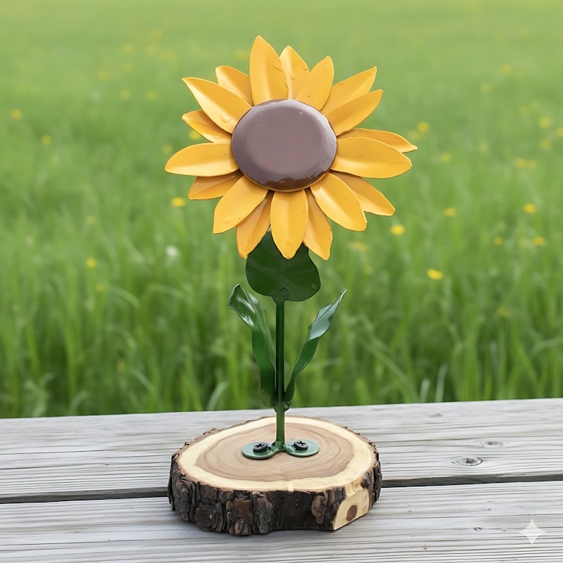 Metal Sunflower Yard Art - Etsy