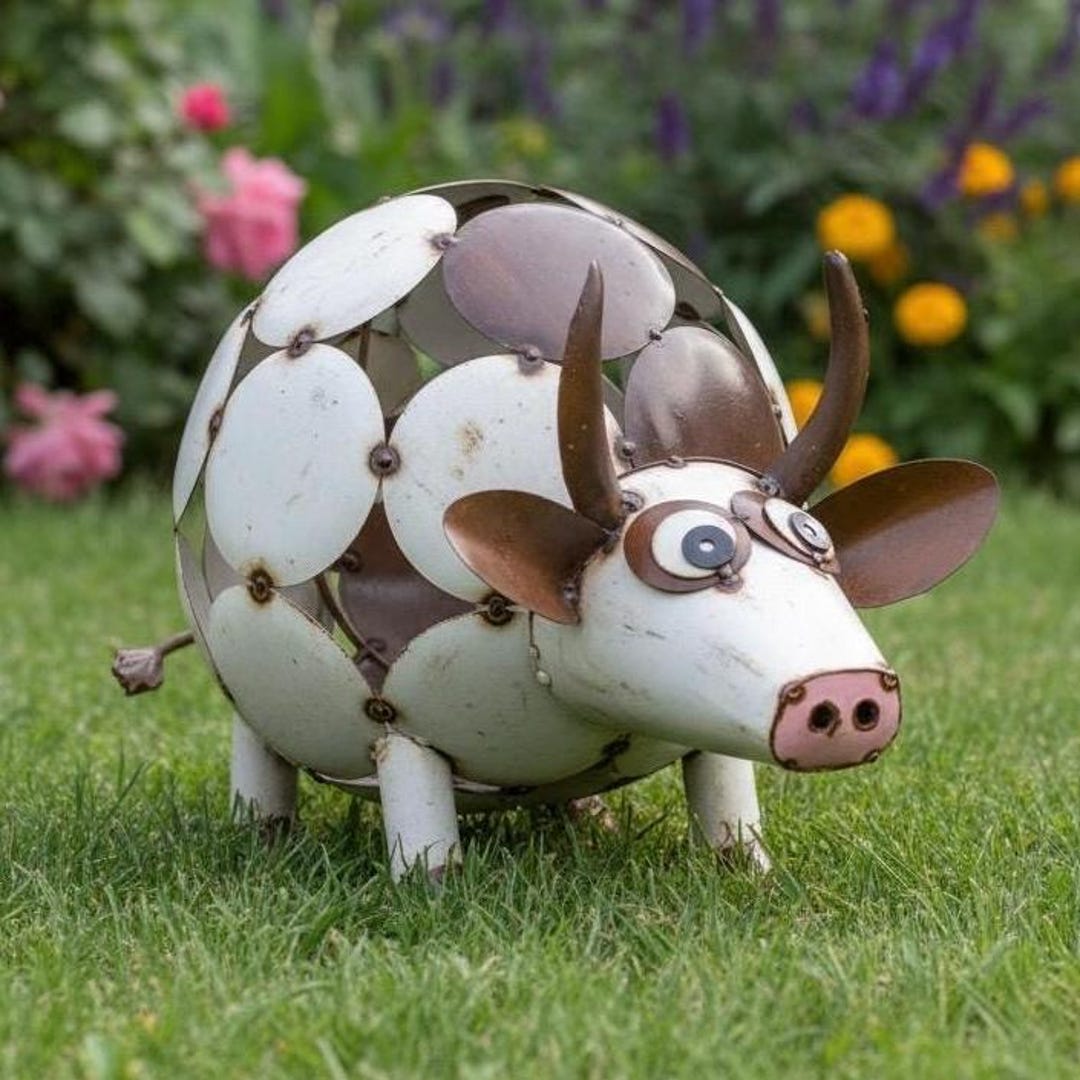 Metal Cotton Cow | Garden Patio Decor | Southwestern Yard Art Sculpture ...