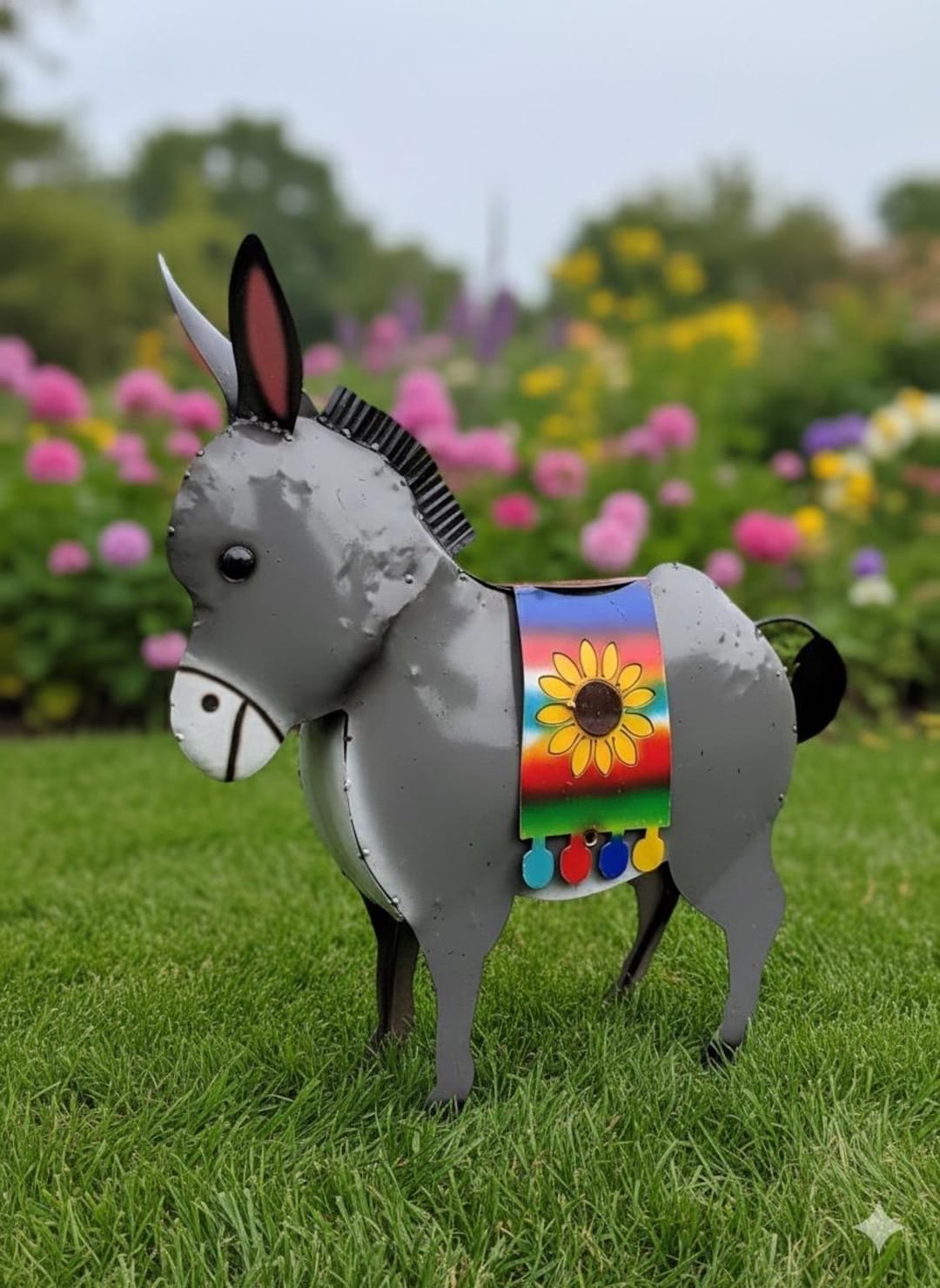 Metal Mexican Robe Donkey | Garden Patio Decor | Southwestern Yard Art ...