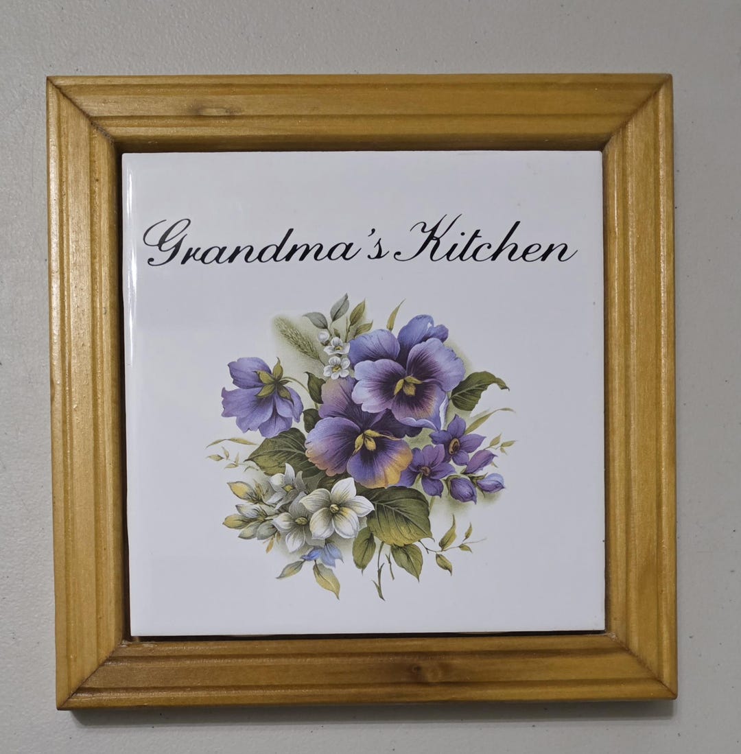 Grandma's Kitchen Wood Framed Tile - Etsy