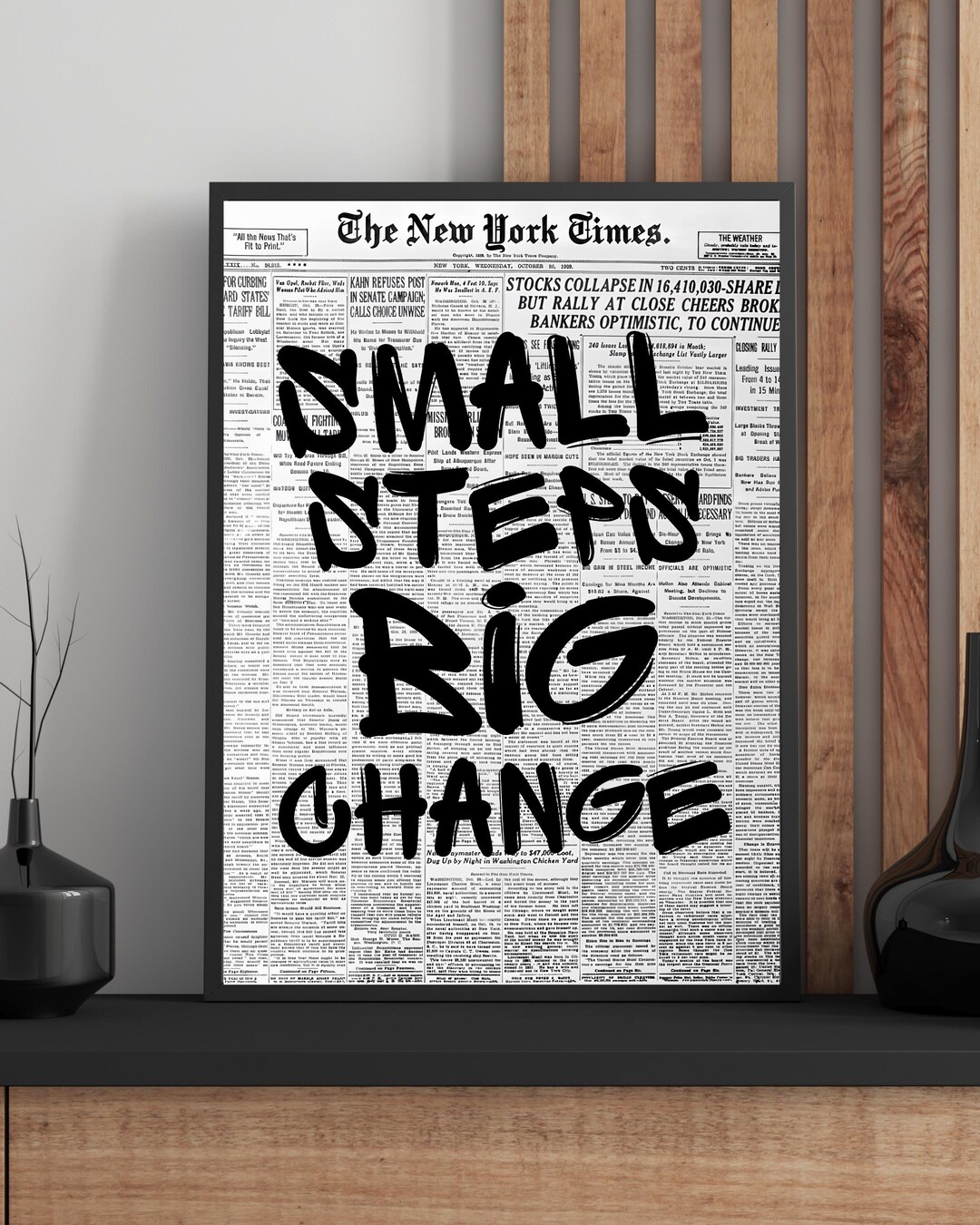 Small Steps Big Change Poster | Growth Mindset Wall Art | Productivity ...