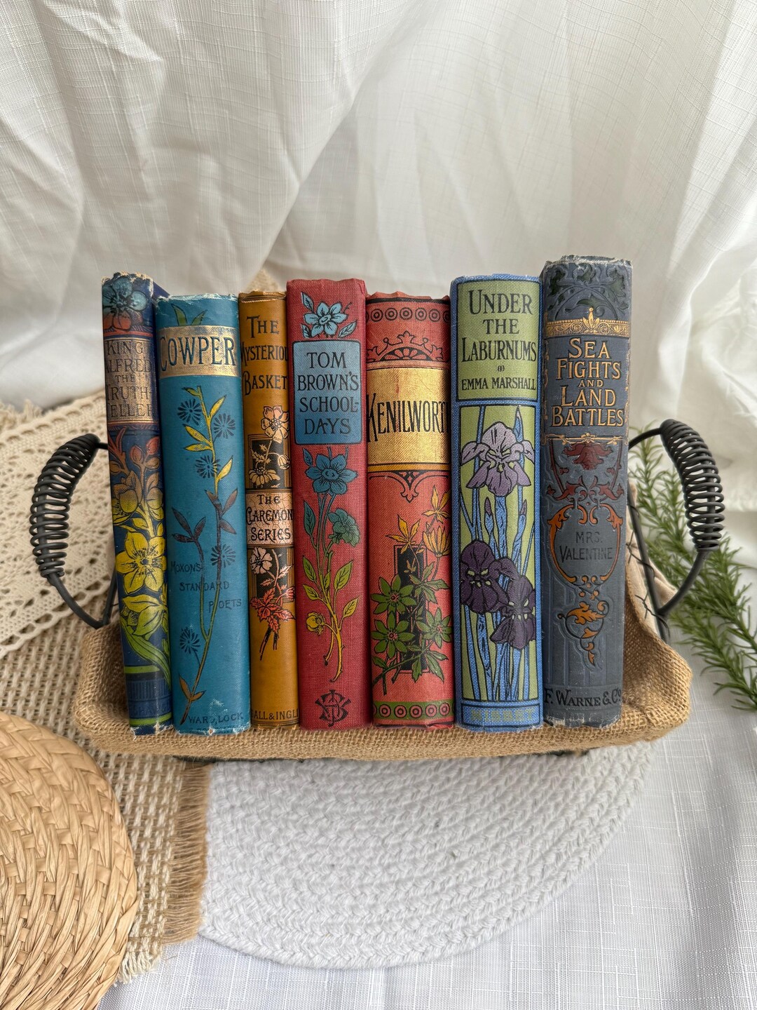 Antique/vintage Books | Decorative Clothbound Classics | Floral Spines ...