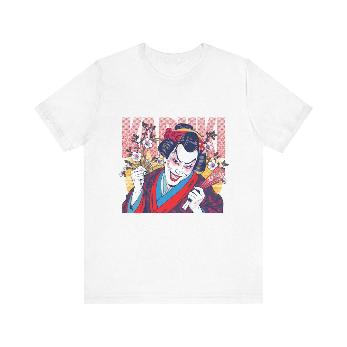 Kabuki Pop Art T-Shirt | Japanese Ukiyo-e Style Actor | Cherry Blossom ...