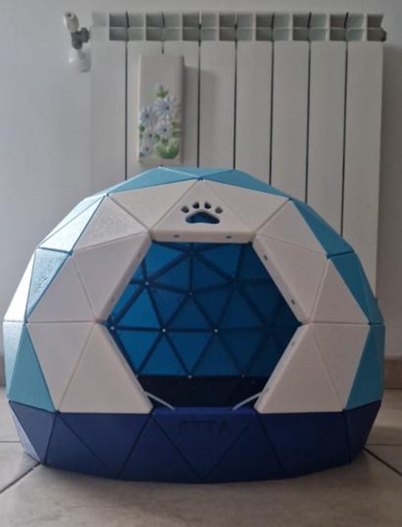 Modern Geodesic Cat Dome | 3D Printed Pet House | Japanese Style - Etsy