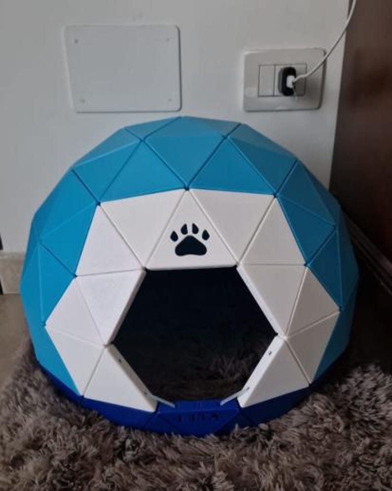 Modern Geodesic Cat Dome | 3D Printed Pet House | Japanese Style - Etsy
