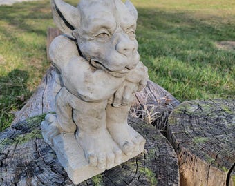 6" Tall Cement Gargoyle Garden Art Concrete Statue Yard Art - Etsy