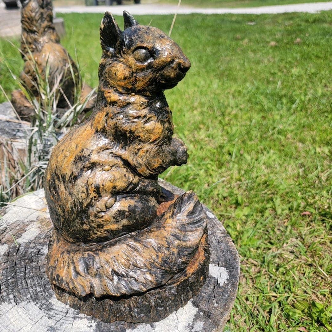 Life Size Concrete Squirrel Measuring 13.5 Inches Tall Garden Statue - Etsy
