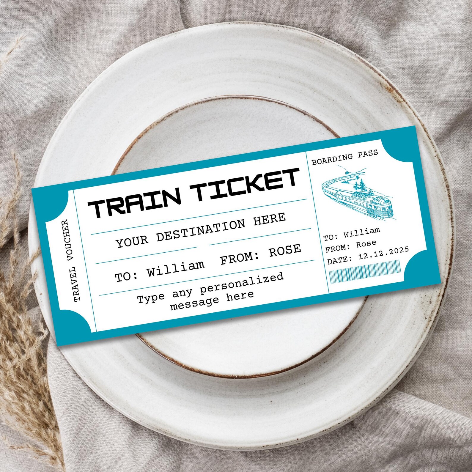 Personalized Train Ticket Template, Surprise Travel Gift (digital) - Etsy