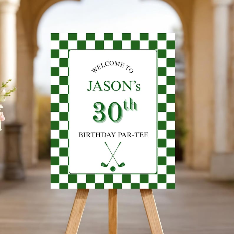 Golf Birthday Welcome Sign, Printable Party Decor (editable Template ...