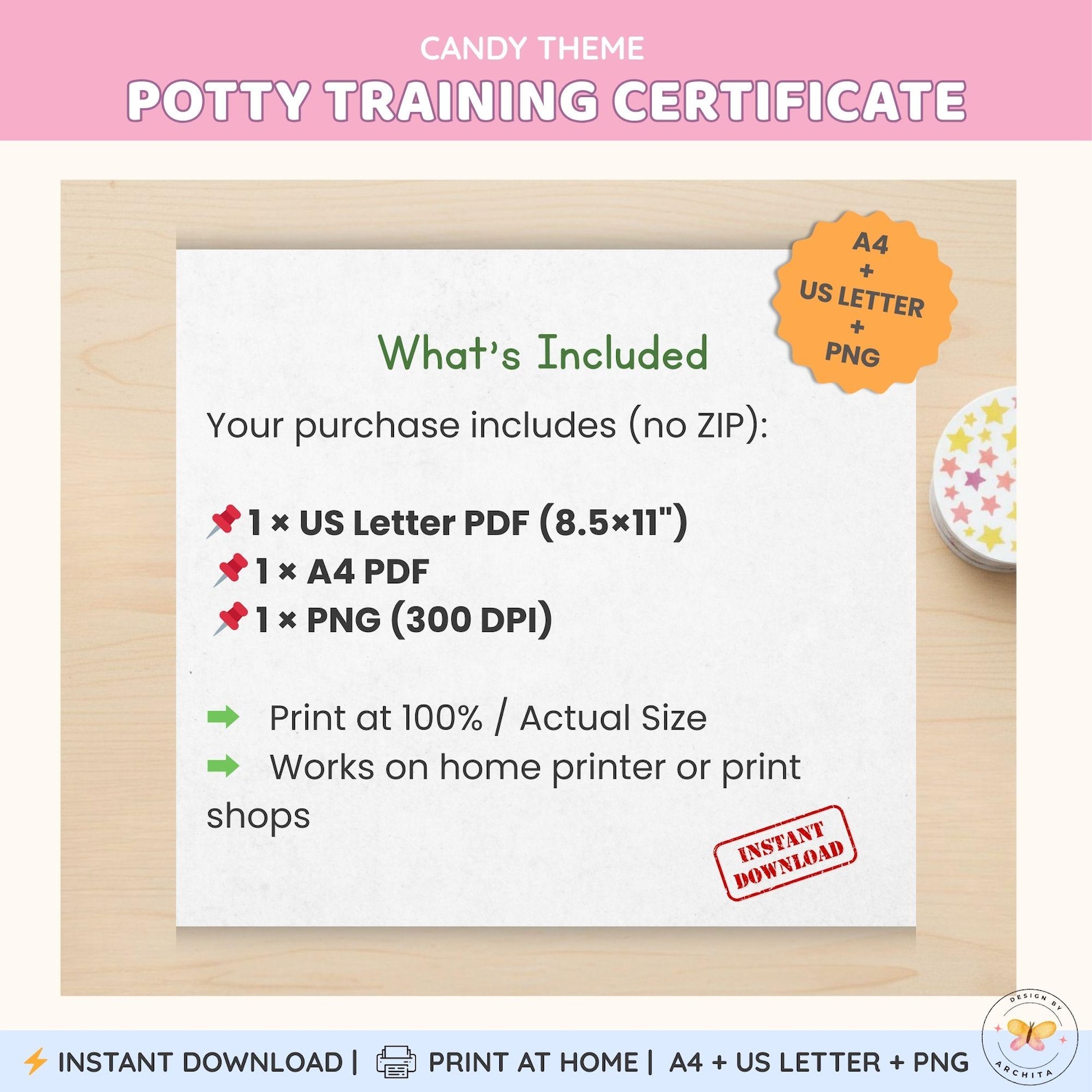Potty Training Certificate Printable – Candy Theme | Toddler Potty ...
