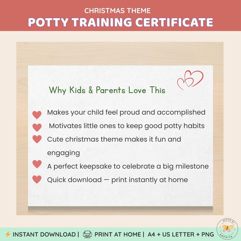 Potty Training Certificate Printable – Christmas Theme | Toddler Potty ...