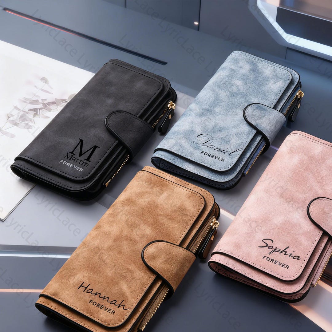 Custom Engraved Wallets,personalized Leather Wallet for Girls Women ...