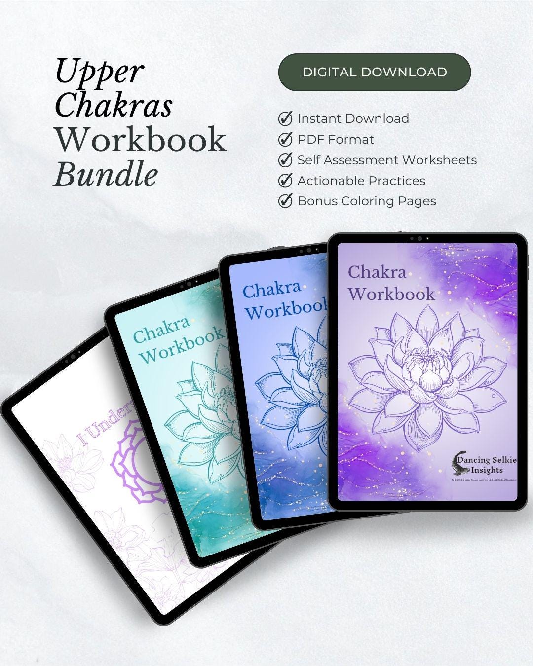 Upper Chakras Bundle Workbook PDF Chakra Journal Crown Thirdeye Chakra ...