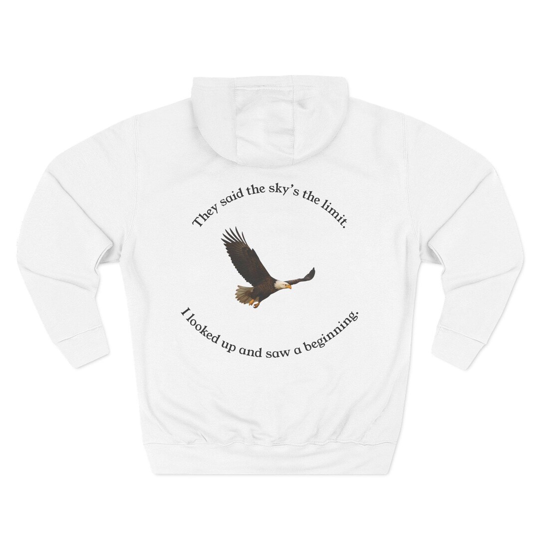 Eagle Fleece Hoodie, Motivational Sweatshirt, Nature Lovers Cozy Layer ...